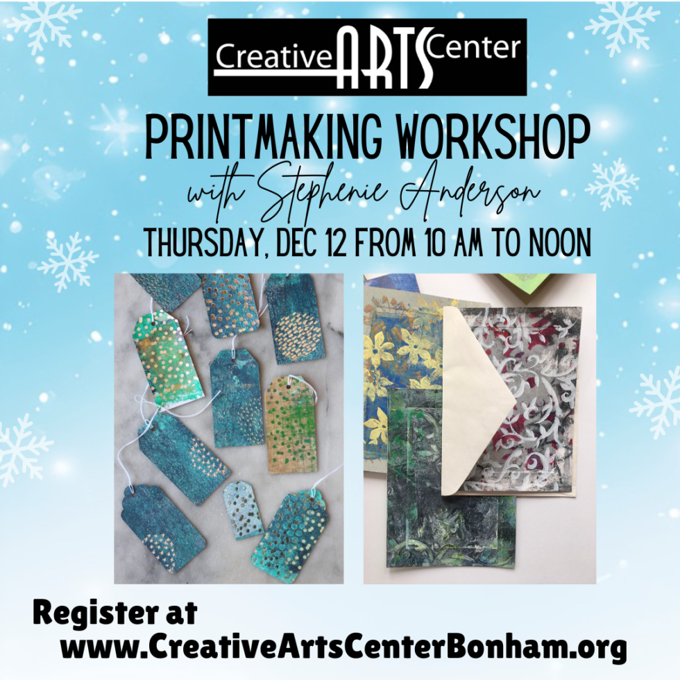 Printmaking Workshop - Cards, Tags & Envelopes - Creative Arts Center