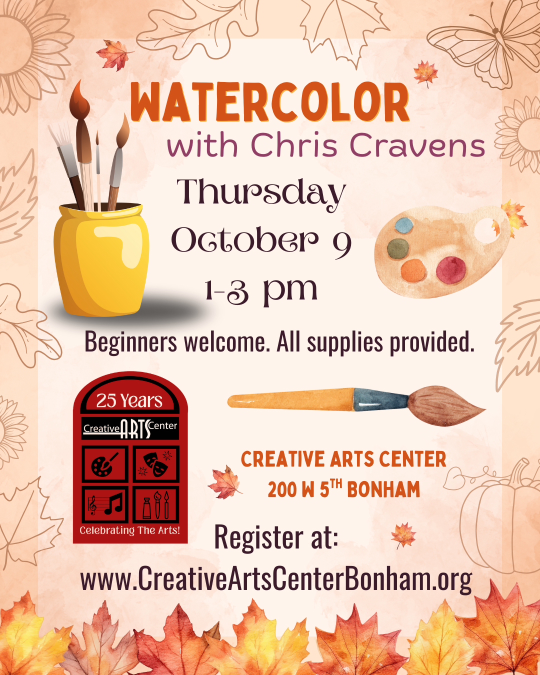 Watercolor with Chris Cravens - Creative Arts Center
