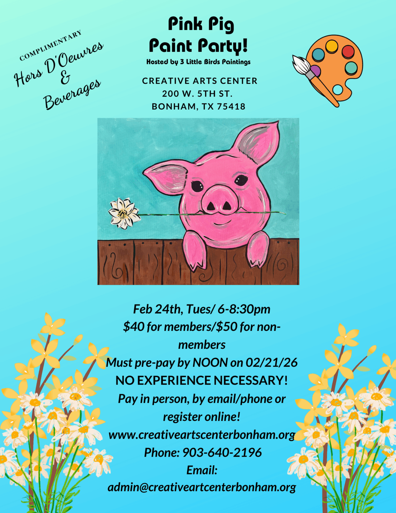 Pig Paint Party - Creative Arts Center